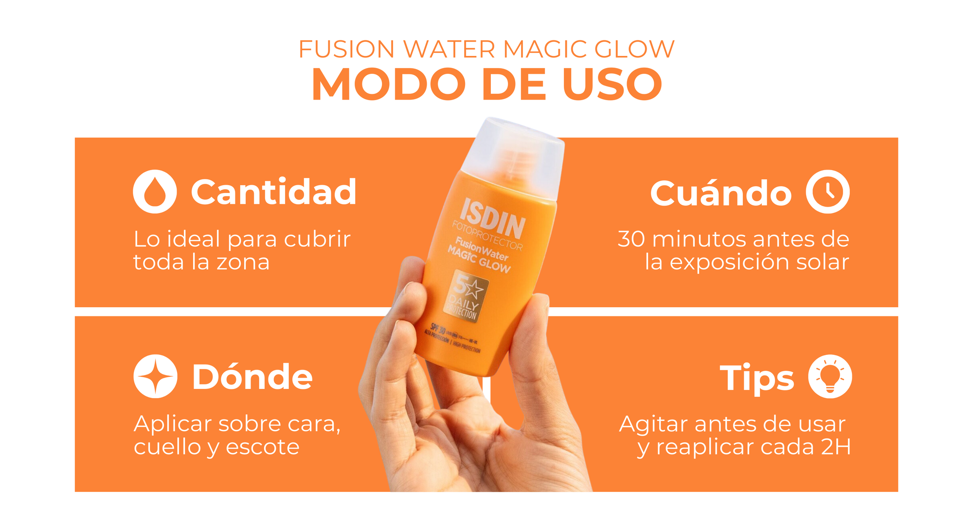 Fotoprotector Isdin Fusion Water Magic Glow SPF 30 50 ml – DERMASHOP